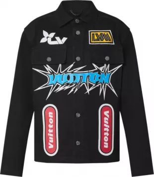 Louis Vuitton - Black Racing Logos Denim Jacket