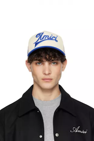 Amiri - White & Blue Two Tone Logo Hat