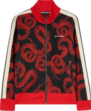 Palm Angels - Black & Red Snake Print Track Jacket