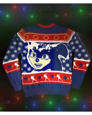 Sonic The Hedgehog Blue Christmas Ugly Sonic Sweater 2024