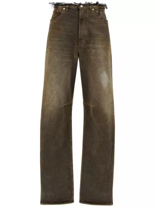 Maison Margiela - Brown Acid Wash Baggy Jeans