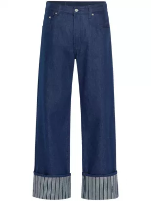 Jacquemus - Dark Indigo Striped Cuff Jeans