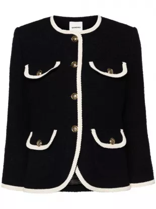 Sandro - Jill Tweed Contrast Trim Jacket
