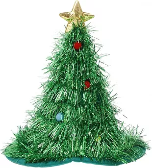 Christmas Tree Tinsel Hat