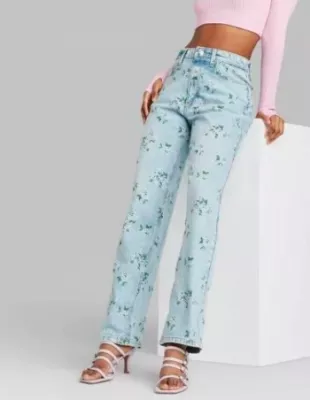 Wild Fable - 90’s Relaxed Straight Jeans In Floral