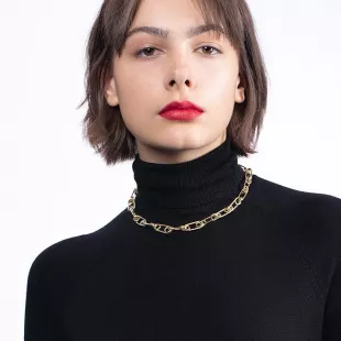 Amazon - Punk Big Mariner Link Chain Necklace 18k Gold Plated Stainless ...