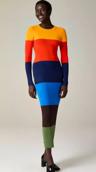 Christopher John Rogers - Colorblock Dress in Stretch Viscose Blend