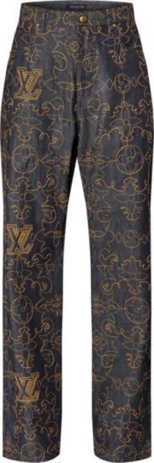 Louis Vuitton - Deep Indigo Western Embroidered Jeans
