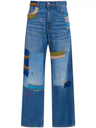 Marni - Blue Mohair Patch Carpenter Jeans