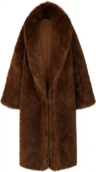 Entire Studios - Brown Oversized Faux Fur Coat