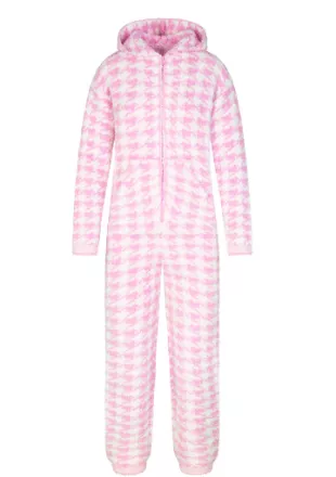 skims - Knit Unisex Onesie In Petal Houndstooth
