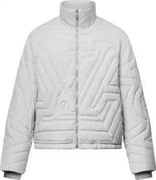 Louis Vuitton - Grey Large LV Logo Quilted Jacket