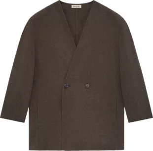 Fear of God - Mocha Brown Lapelless Blazer Jacket