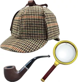 Iovgm - Deerstalker Hat/Detective Hat +100mm Magnifying Glass + Solid ...