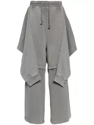 Alainpaul - Grey Sweatshirt-Waist Layered Sweatpants