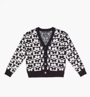 Forever 21 - Girls Checkered Floral Cardigan Sweater