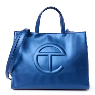 telfar - Metallic Vegan Leather Medium Shopping Bag