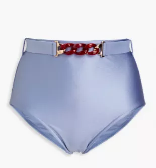 Zimmermann - Chain-Embellished Belted High-Rise Bikini Briefs