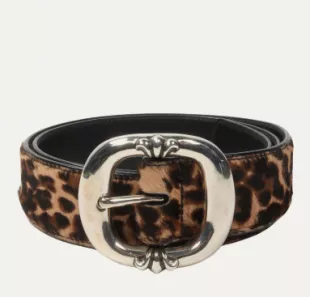 Chrome Hearts - Leopard Print Pony Hair 'Gunslinger' Belt