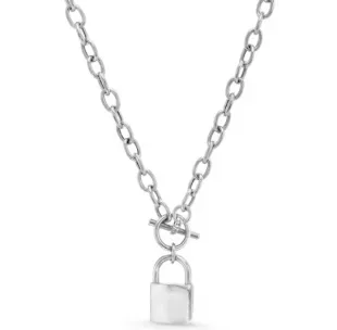 zales - 4.5mm Anchor Chain Toggle Necklace With Lock Charm In Hollow ...
