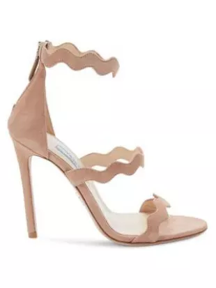 Prada - Scalloped Strap Suede Sandals