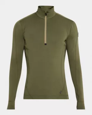 Moncler - Olive Green Half-Zip Base Layer