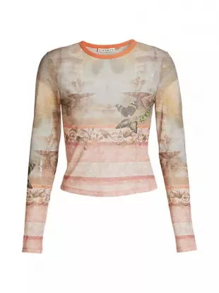 Alice + Olivia - Delania Printed Mesh Top