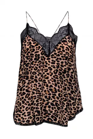 Zadig & Voltaire - Christy Leopard Print Lace Trim Camisole