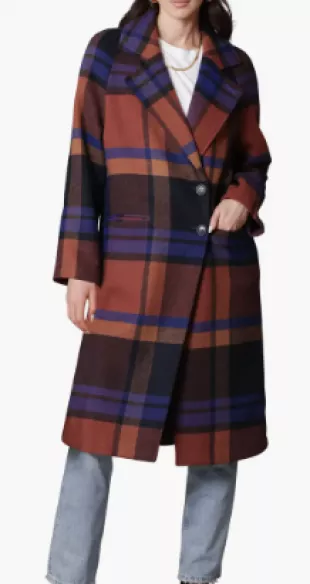 AVEC LES FILLES - Walker Relaxed Fit Plaid Coat