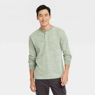 Goodfellow & Co at Target - Long Sleeve Textured Henley T-Shirt