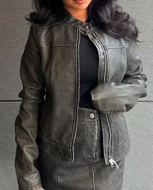 Pretty Little Thing - Brown Washed Faux Leather Oversized Seam Detail ...