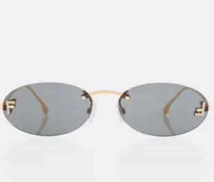 Fendi - First Embellished Oval Sunglasses In Black