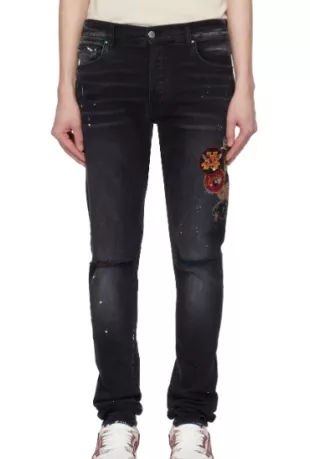 Amiri - Black Vintage Patch Skinny Jeans