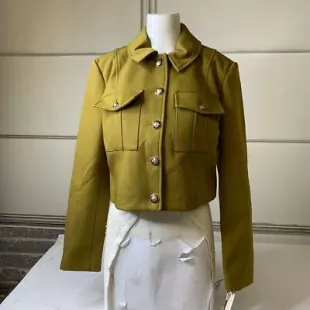 AVEC LES FILLES - Crop Stretch Ponte Knit Jacket