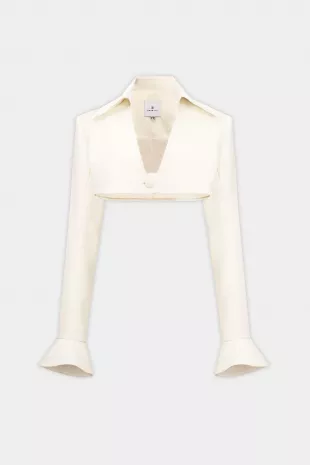 Cong Tri - Crepe Cropped Jacket and Dress Set