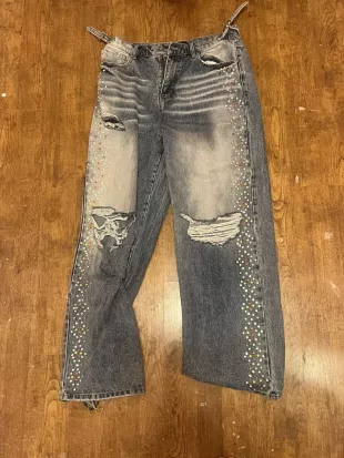 Happy Memories Don't Die - HMDD Crystal Baggy Jeans