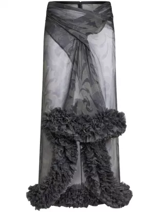 Etro - Printed Ruched Midi Skirt