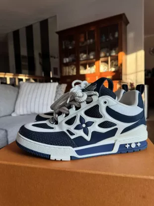 Louis Vuitton - Navy & White 'LV Skate' Sneakers