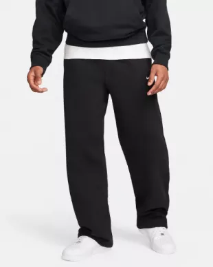 Nike - Black 'Solo Swoosh' Open-Hem Sweatpants