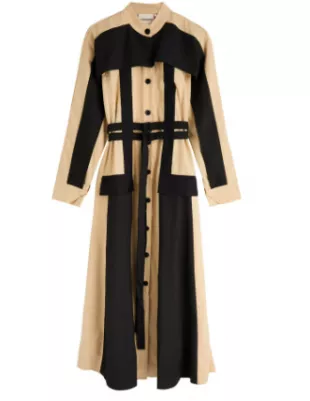Lovebirds - Colour-block Twill Midi Dress
