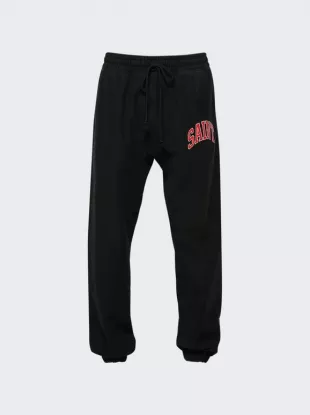 Saint Michael - Black & Red Arched 'SAINT' Sweatpants