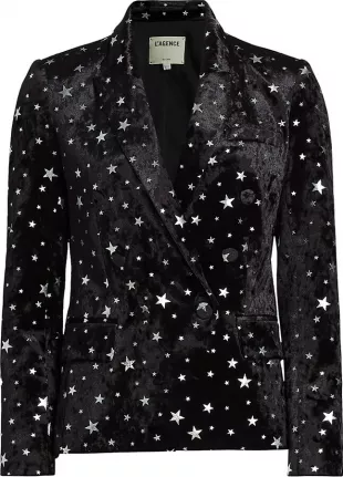 L'agence - 'Kenzie' Metallic Star Velvet Blazer