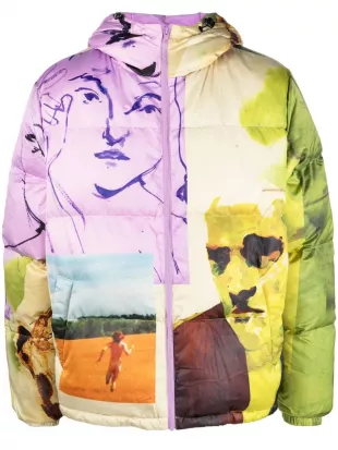kidsuper - Studios Multicolor Faces Print Puffer Jacket