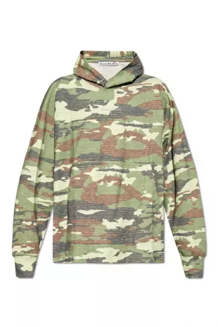 Acne Studios - Green Camo Rhinestone-Logo Hoodie