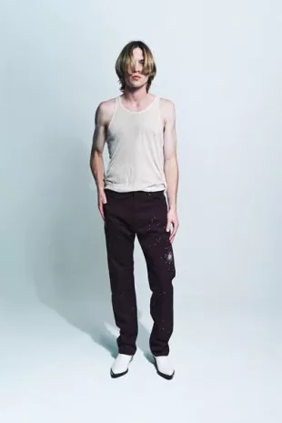 undercover - Dark Burgundy Scattered Cross Print Jeans