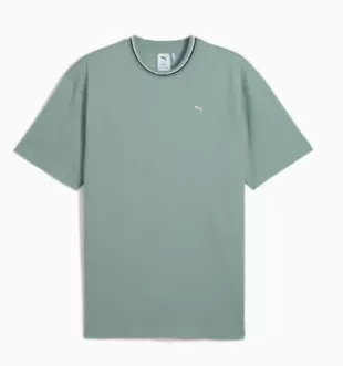 Puma - Green Moon Striped-Neck T-Shirt