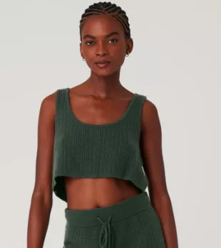Alo Yoga - Cashmere Plush Waffle Cropped Tank