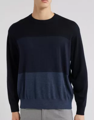 emporio armani - Colorblock Wool Sweater