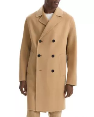 Theory - Double Breasted Wool & Cashmere Coat in New Camel