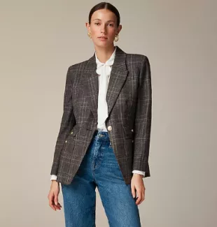 J Crew - Vivienne Blazer In Plaid Italian Wool Blend